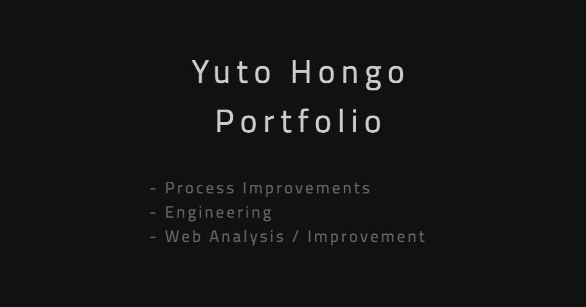 Yuto Hongo Portfolio